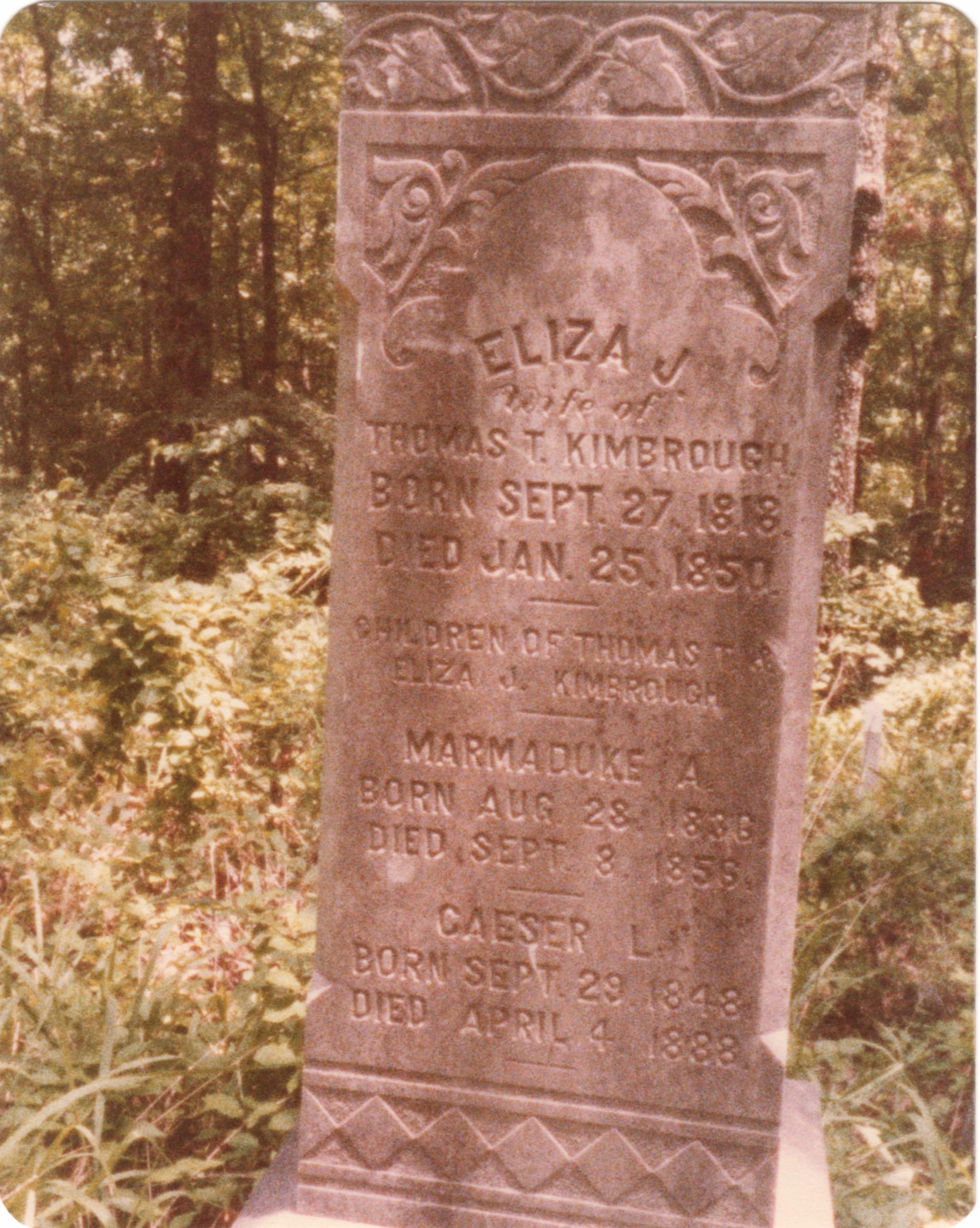 Thomas T. Kimbrough & Eliza Jane Gunter – Lundeen Family Tree