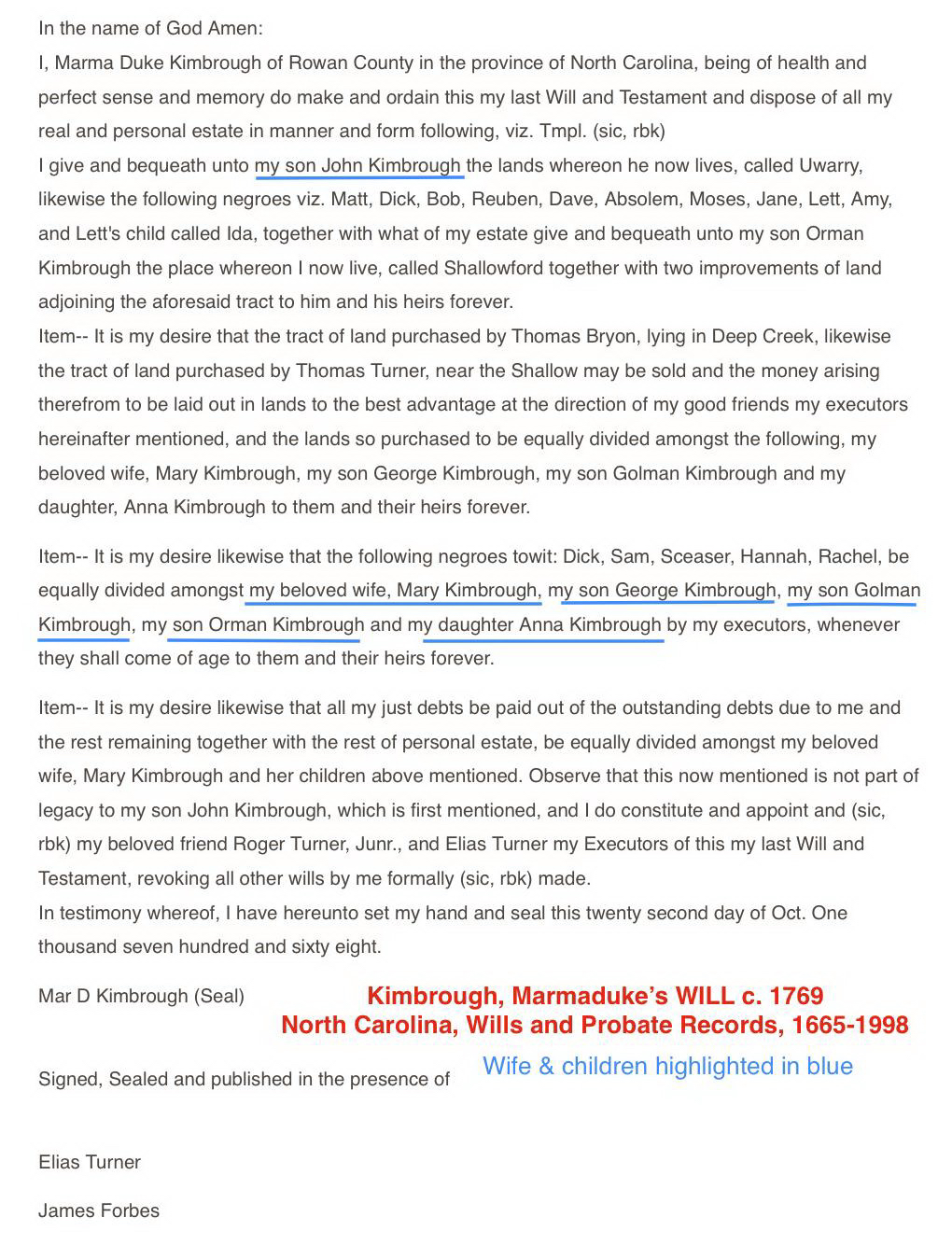 Marmaduke Kimbrough I & Mary Jane Turner – Lundeen Family Tree