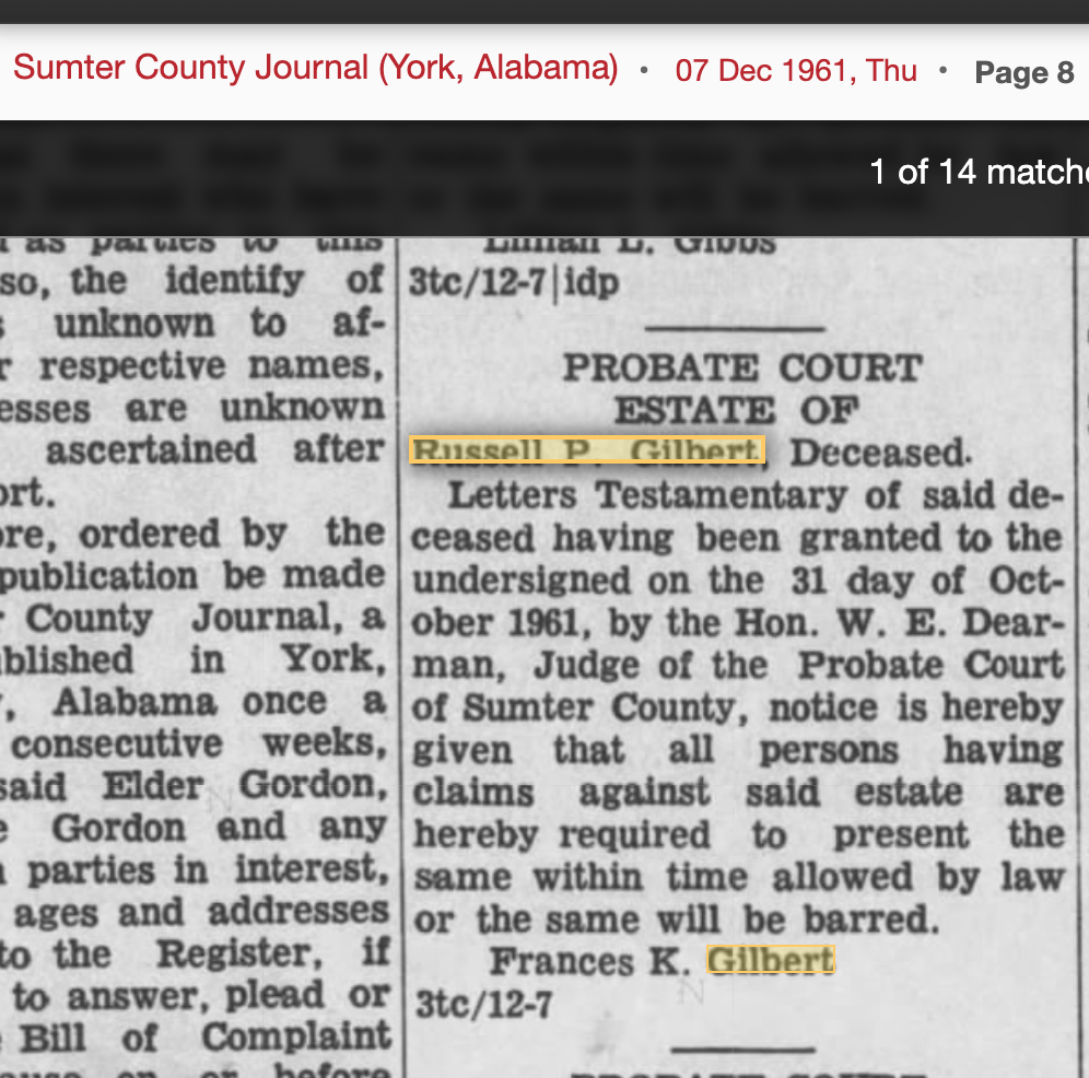 Frances Steele Kimbrough – Lundeen Family Tree